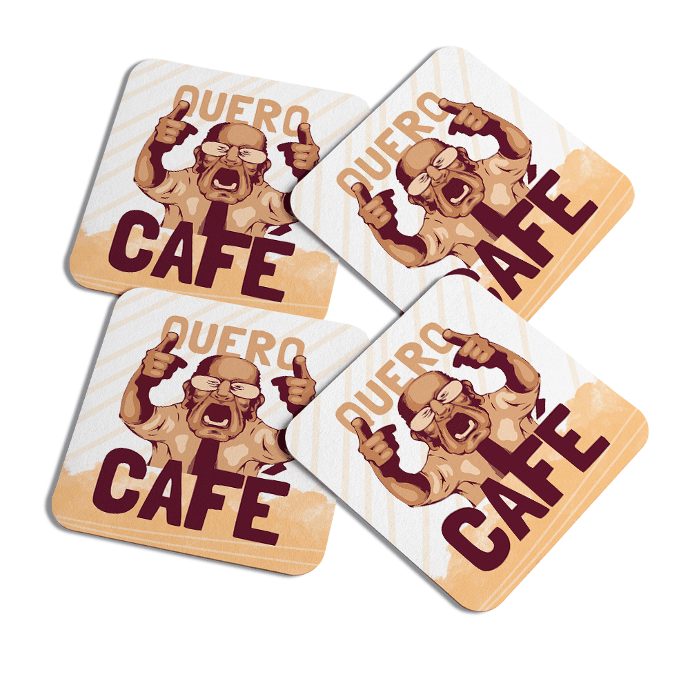 Porta Copos Divertido Meme Quero CaféC 4pç KaBuM