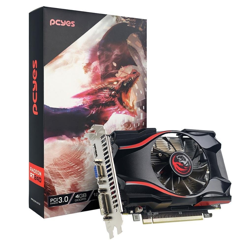 Placa De Video Pcyes AMD Radeon R7 240 4GB KaBuM
