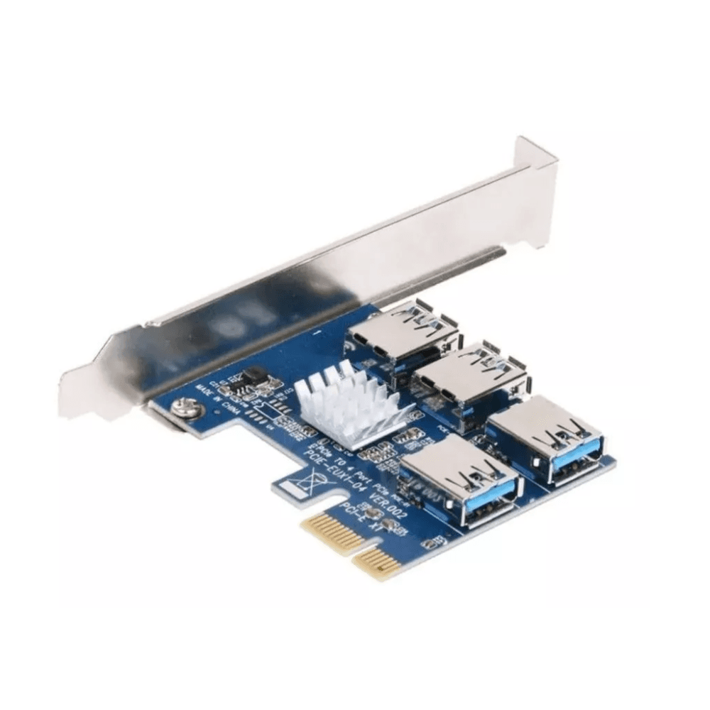 Placa PCIe 1 a 4 slots PCI Express 1X Riser Mini ITX para adaptador de ...