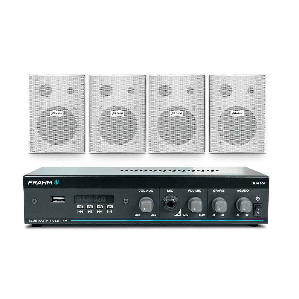 Kit Amplificador Frahm Slim 800 G5 4 Caixas