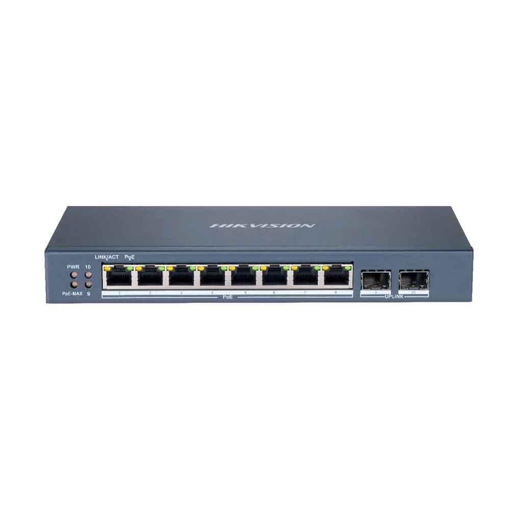 Switch Hikvision 8 Portas Gigabit Poe 2 Portas