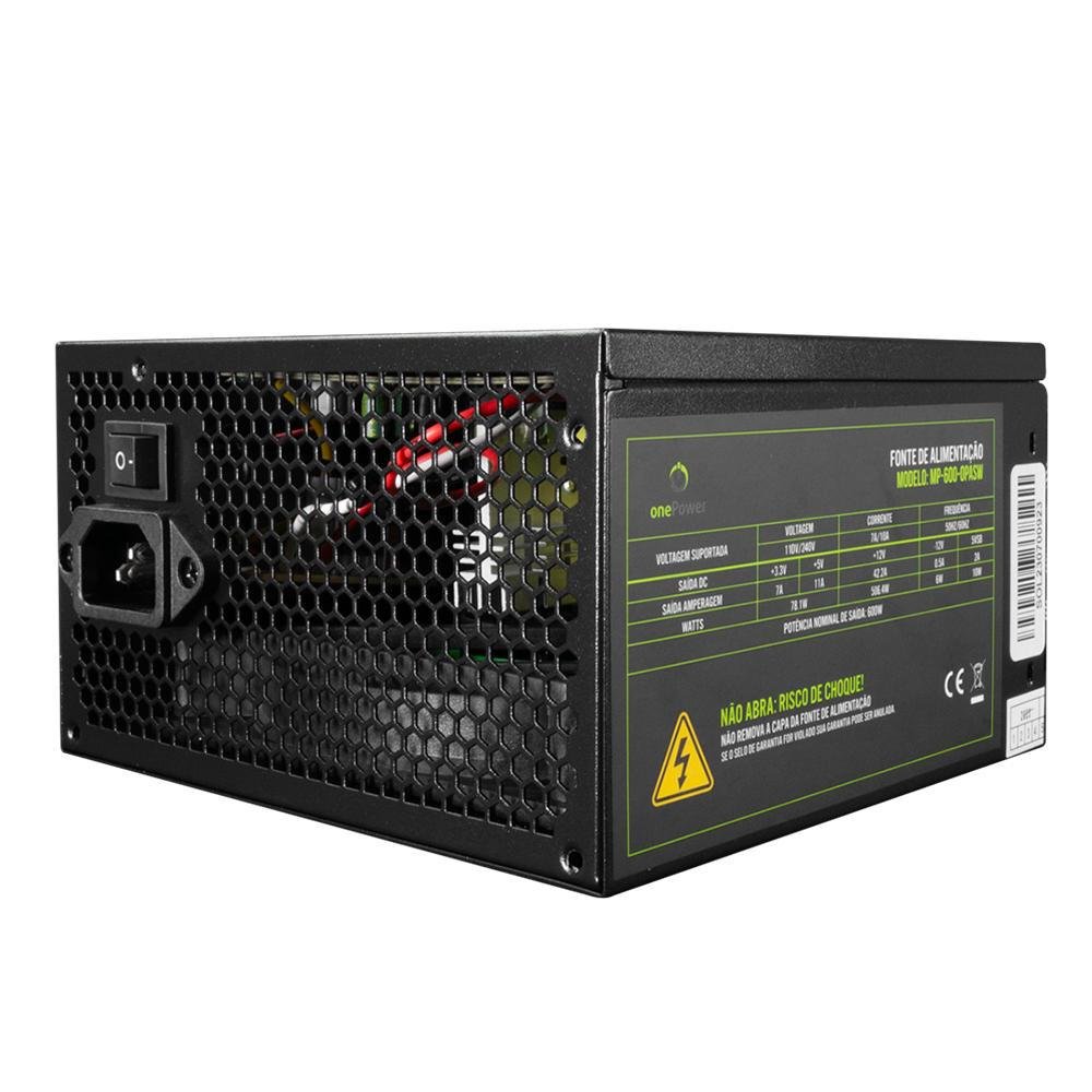 Fonte Onepower ATX 600w Autoswitch KaBuM