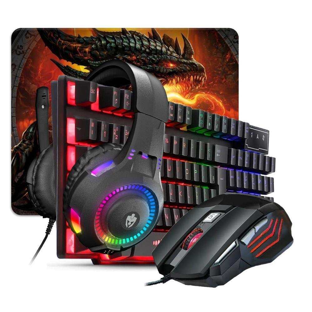 Kit Gamer Teclado Semimecânico Mouse Rgb Kabum