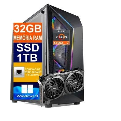 PC Gamer Tech Power AMD Ryzen 75700x 32GB KaBuM