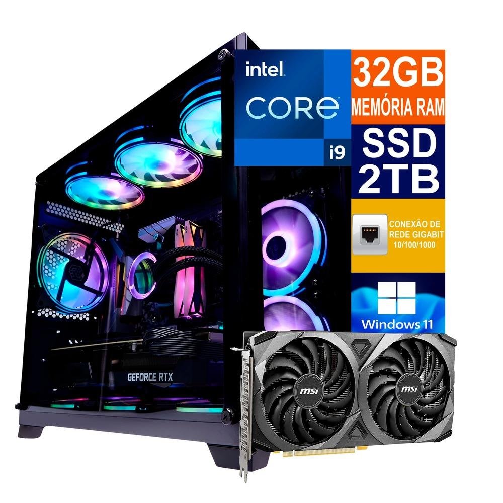 PC Gamer Intel I9 14900kf 32GB Memória RAM KaBuM