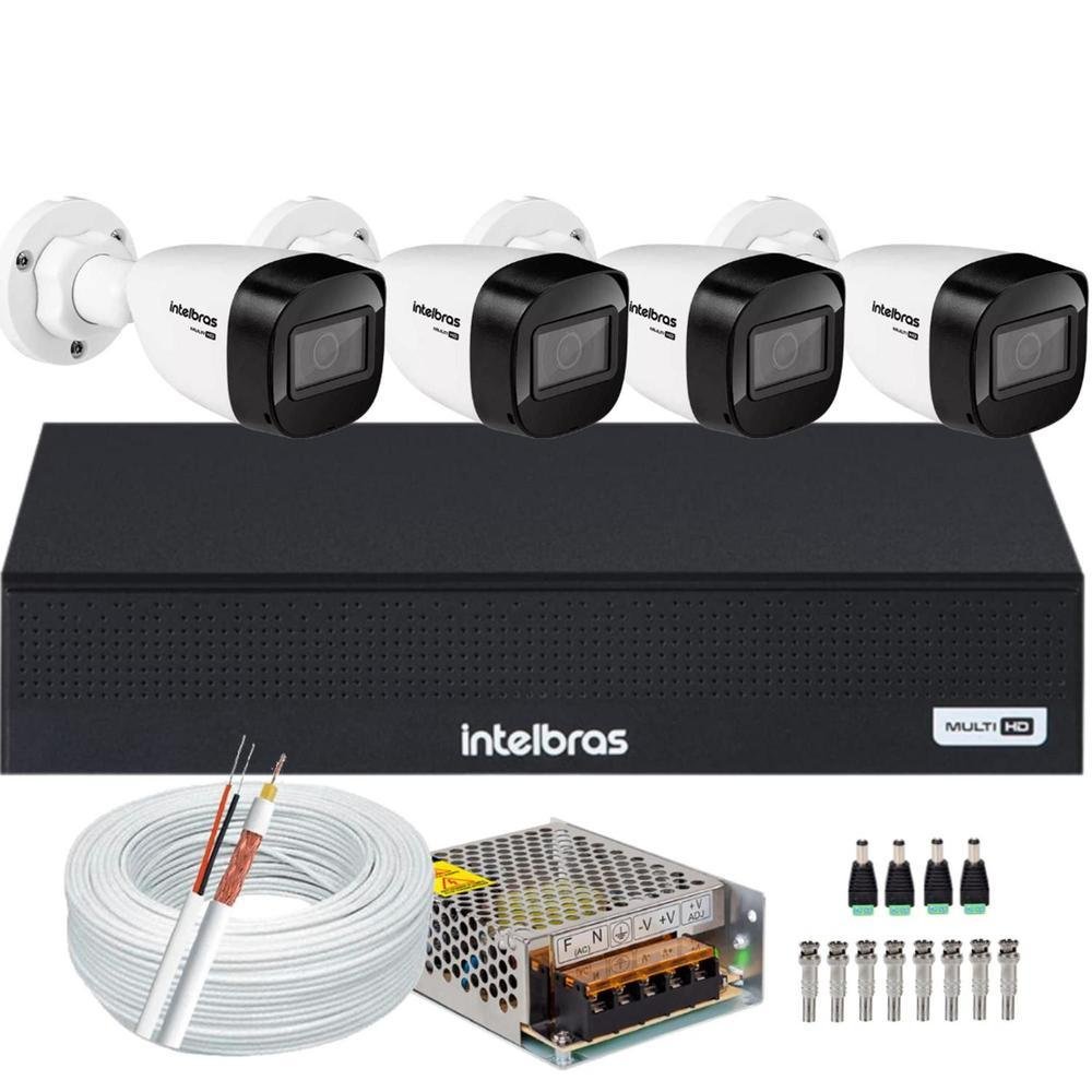 Kit Cftv 4 Câmeras Intelbras 1220 Full Color KaBuM