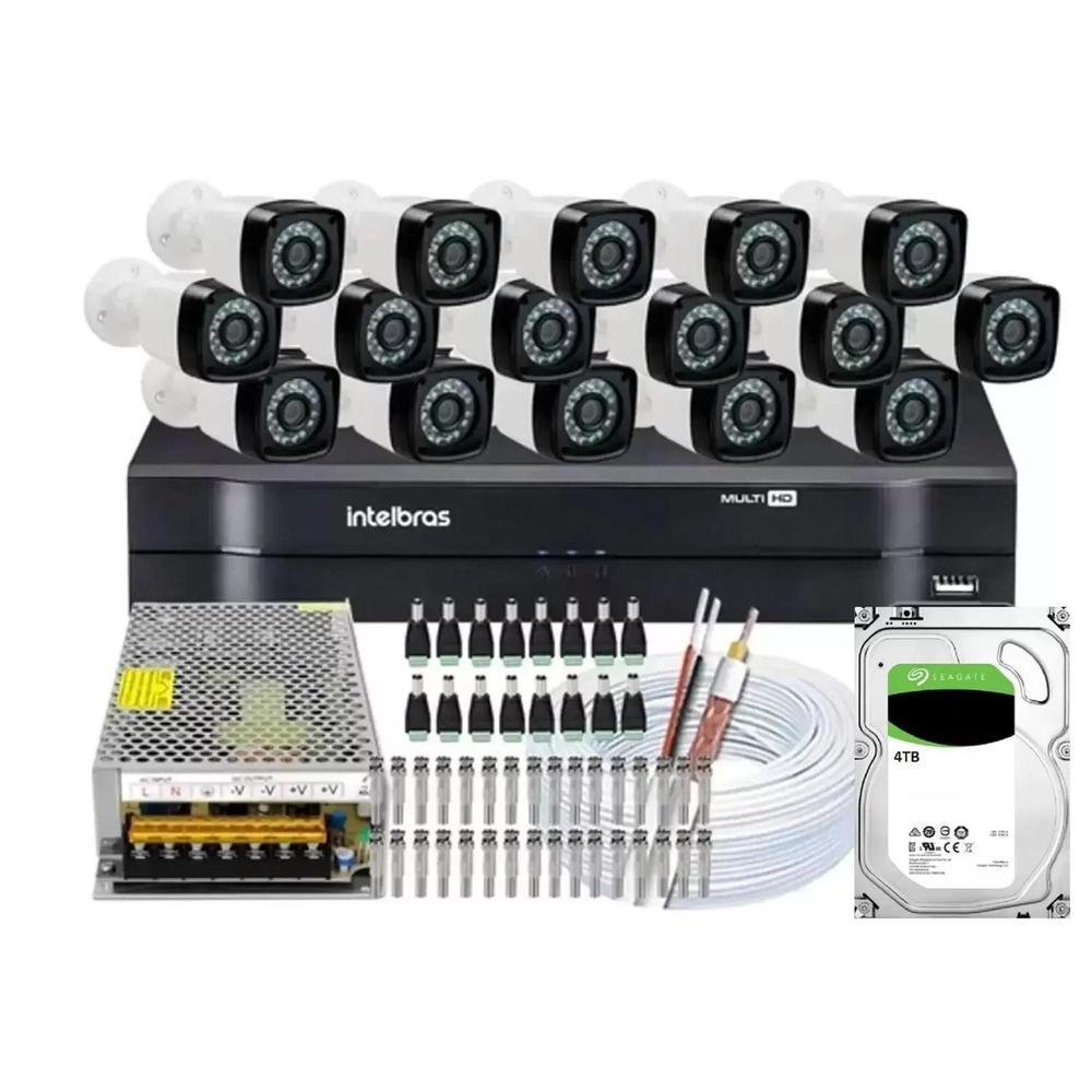 Kit Intelbras 16 Camera HD 4TB KaBuM