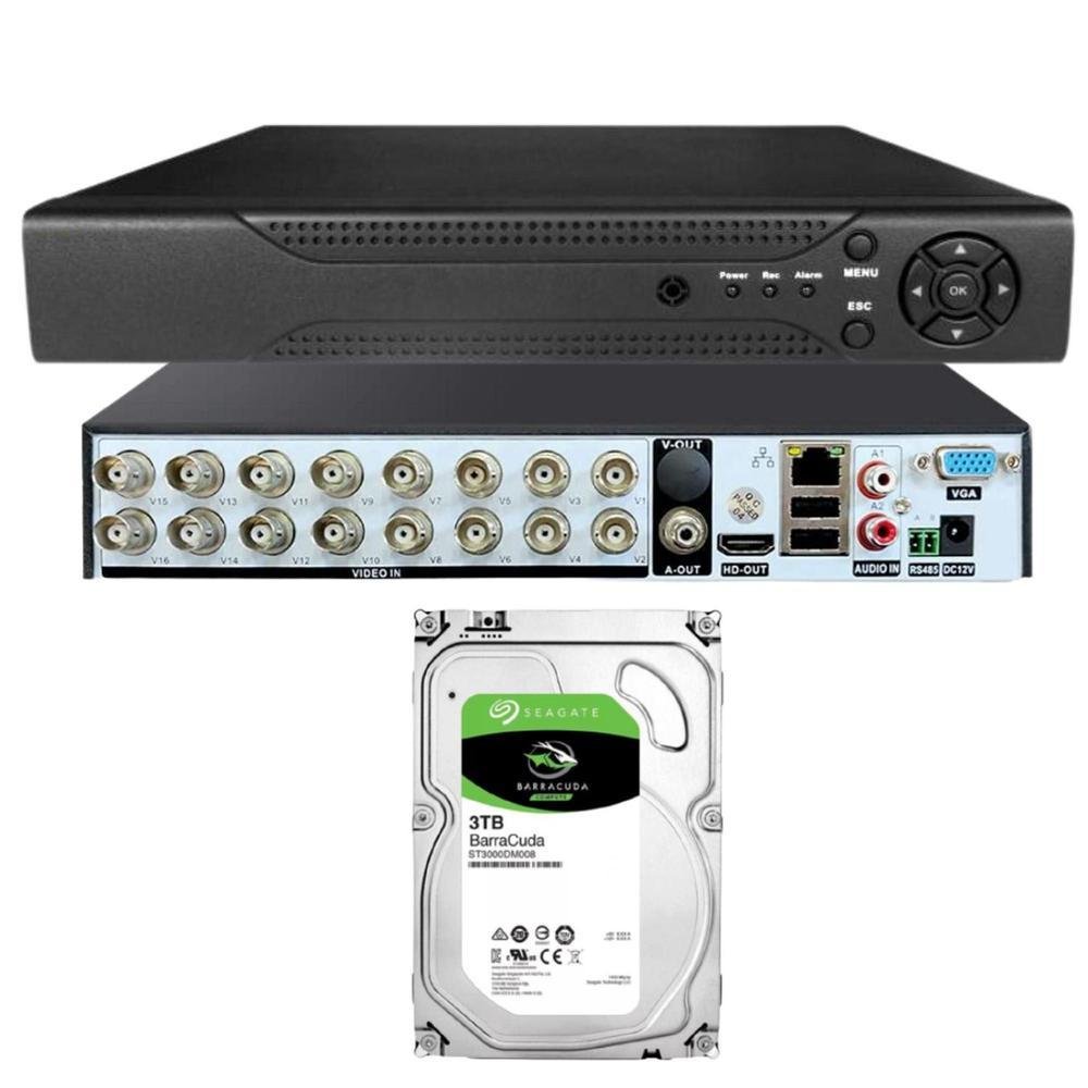 Kit Xmeye DVR Multi HD 16 canais HD 1TB KaBuM