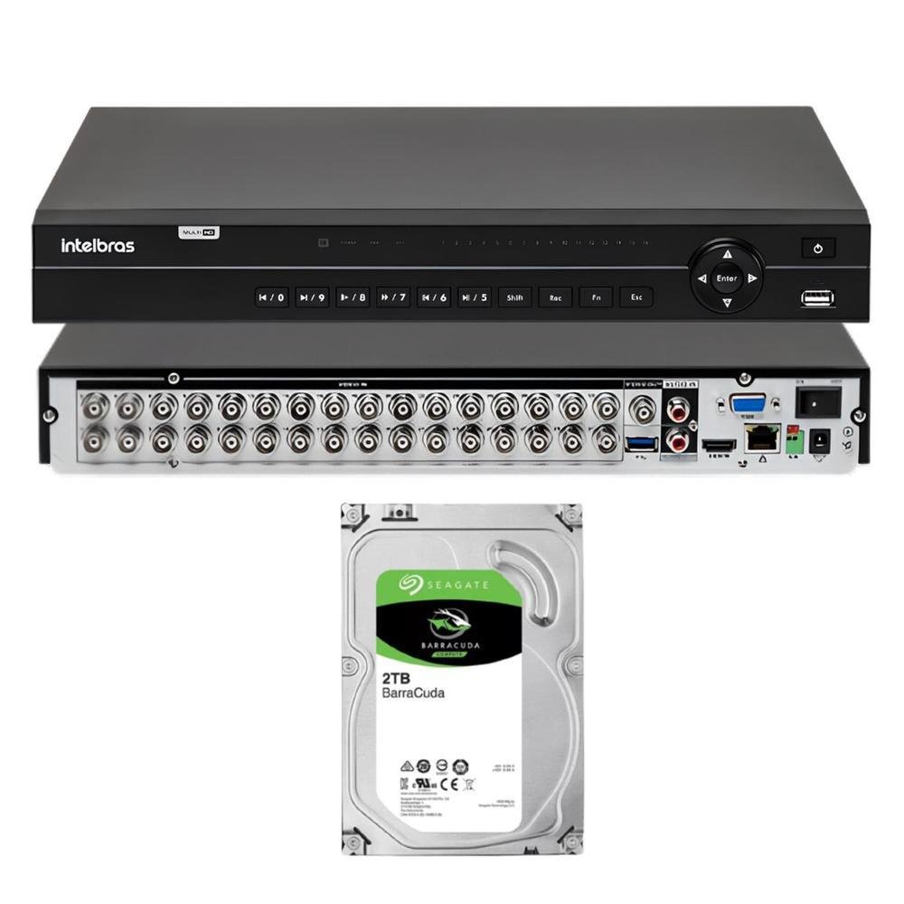 Kit Intelbras DVR Mhdx 1232 HD 2TB KaBuM