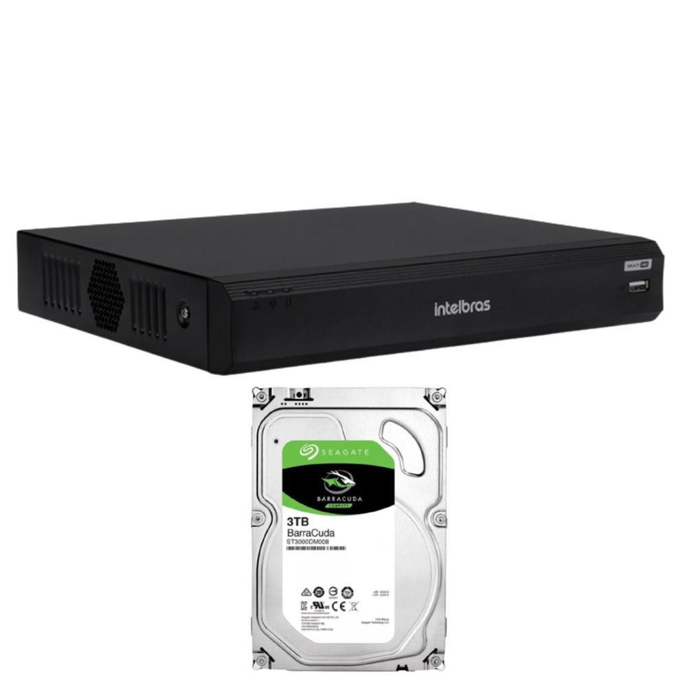 Kit Intelbras Dvr Imhdx 3004 4 Canais HD 3TB