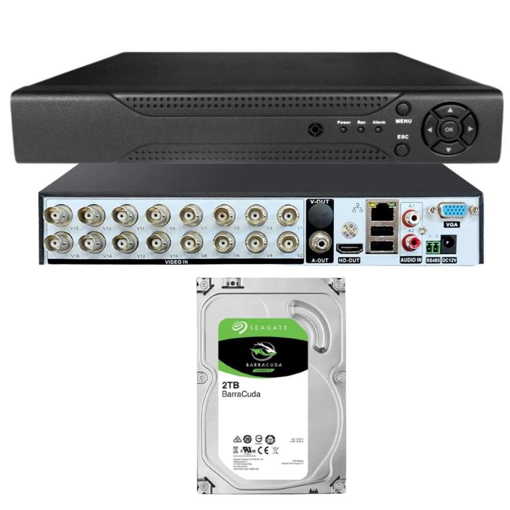 Kit Xmeye Dvr Stand Alone 16 Canais HD 2TB KaBuM