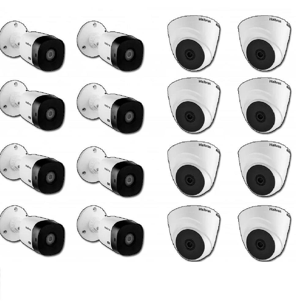 Kit 16 Cameras Intelbras Dome e Bullet VHC KaBuM