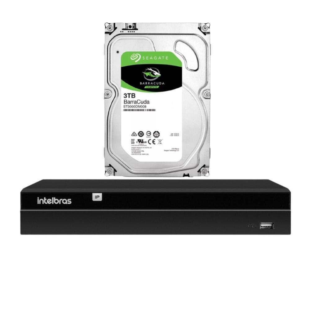 Kit Intelbras NVR Nvd 1408 HD 3TB KaBuM