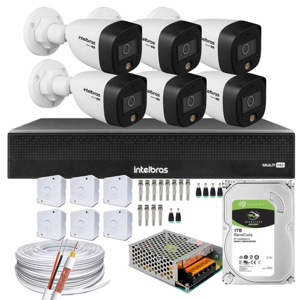 Kit 6 Câmera Segurança Intelbras KaBuM