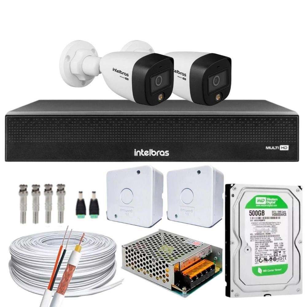 Kit 2 Cameras Intelbras Full Color KaBuM