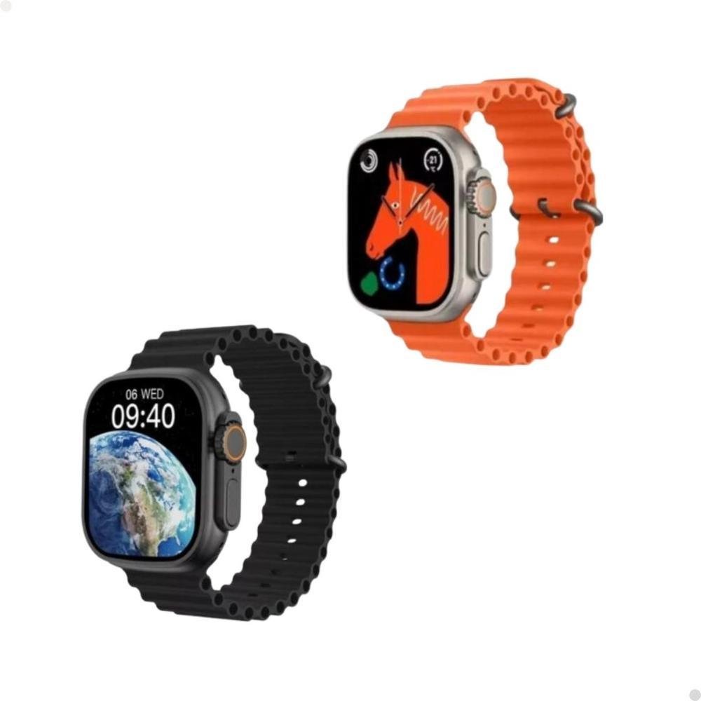 Kit Utilika 2 Smartwatch W8 Ultra Tela 20 KaBuM