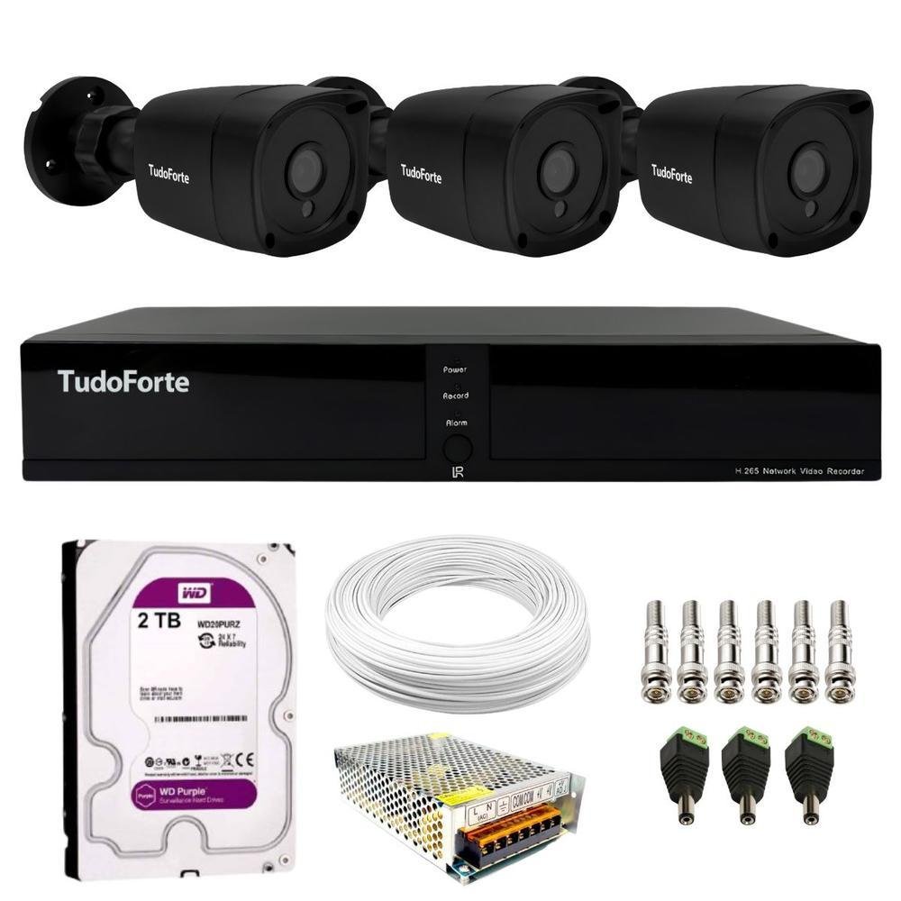 Kit 3 Câmeras Tudo Forte Tf 1220 B Black KaBuM