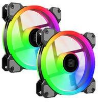 Kit 2 Fans Cooler Pc Gamer Led Rgb 120mm