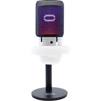 Microfone Gamer RGB Condensador USB Branco